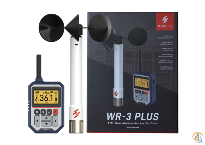 Scarlet Scarlet WR-3 Plus Long Range Wireless Crane Anemometers Safety ...